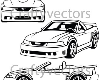 Ford Mustang Notchback Vector Svg Cut File Pdf Png Eps Dxf - Etsy
