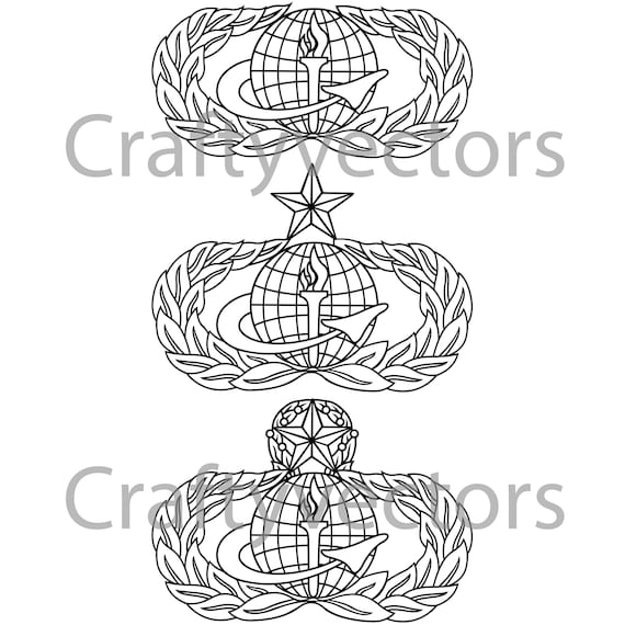 Air Force Force Support Badge Vector File | Etsy