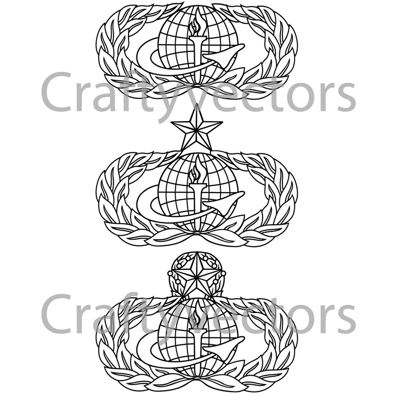 Air Force Force Support Badge Vector File | Etsy