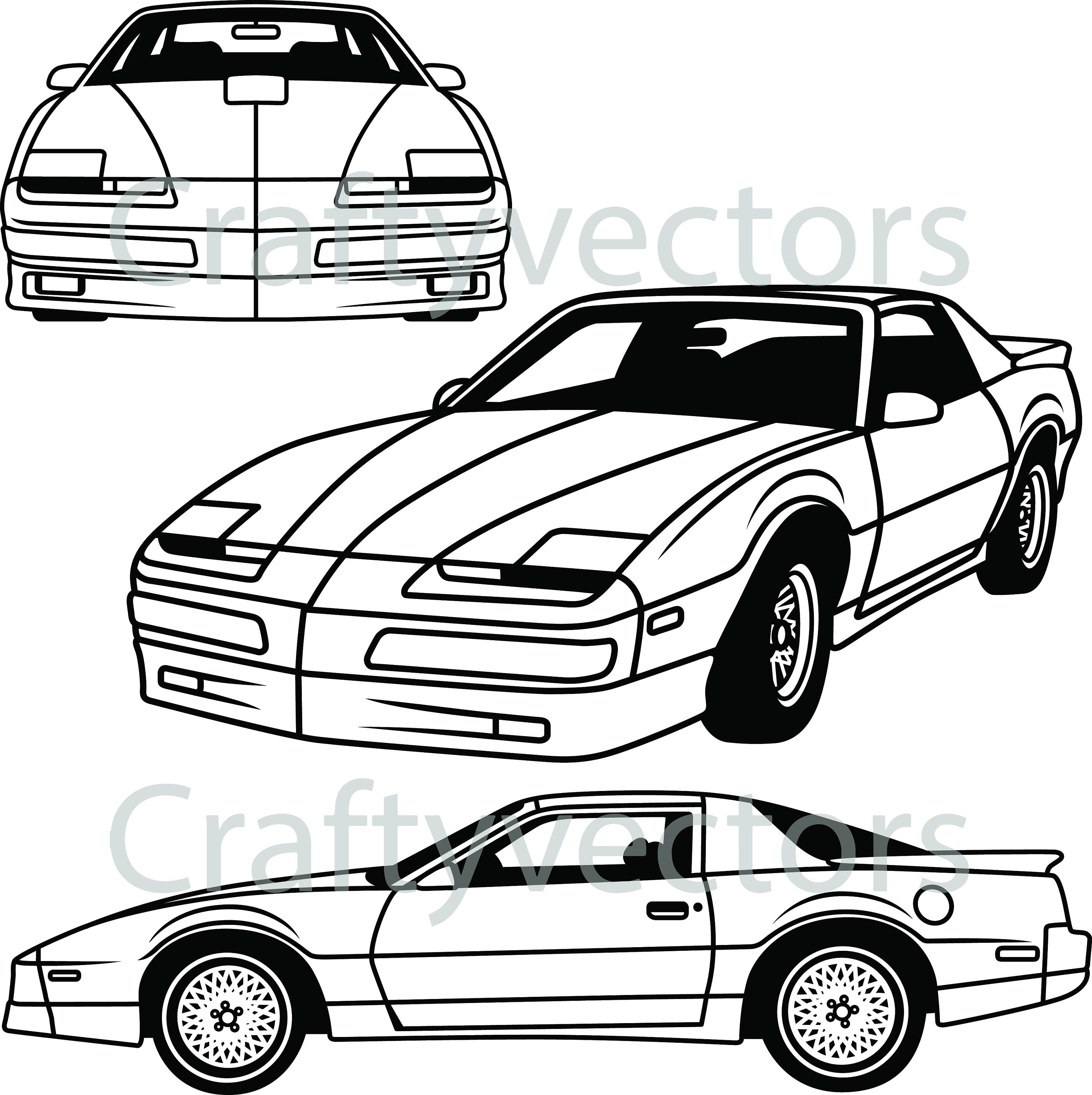 Pontiac Firebird Trans AM 89 Vector SVG Cut File - Etsy Australia