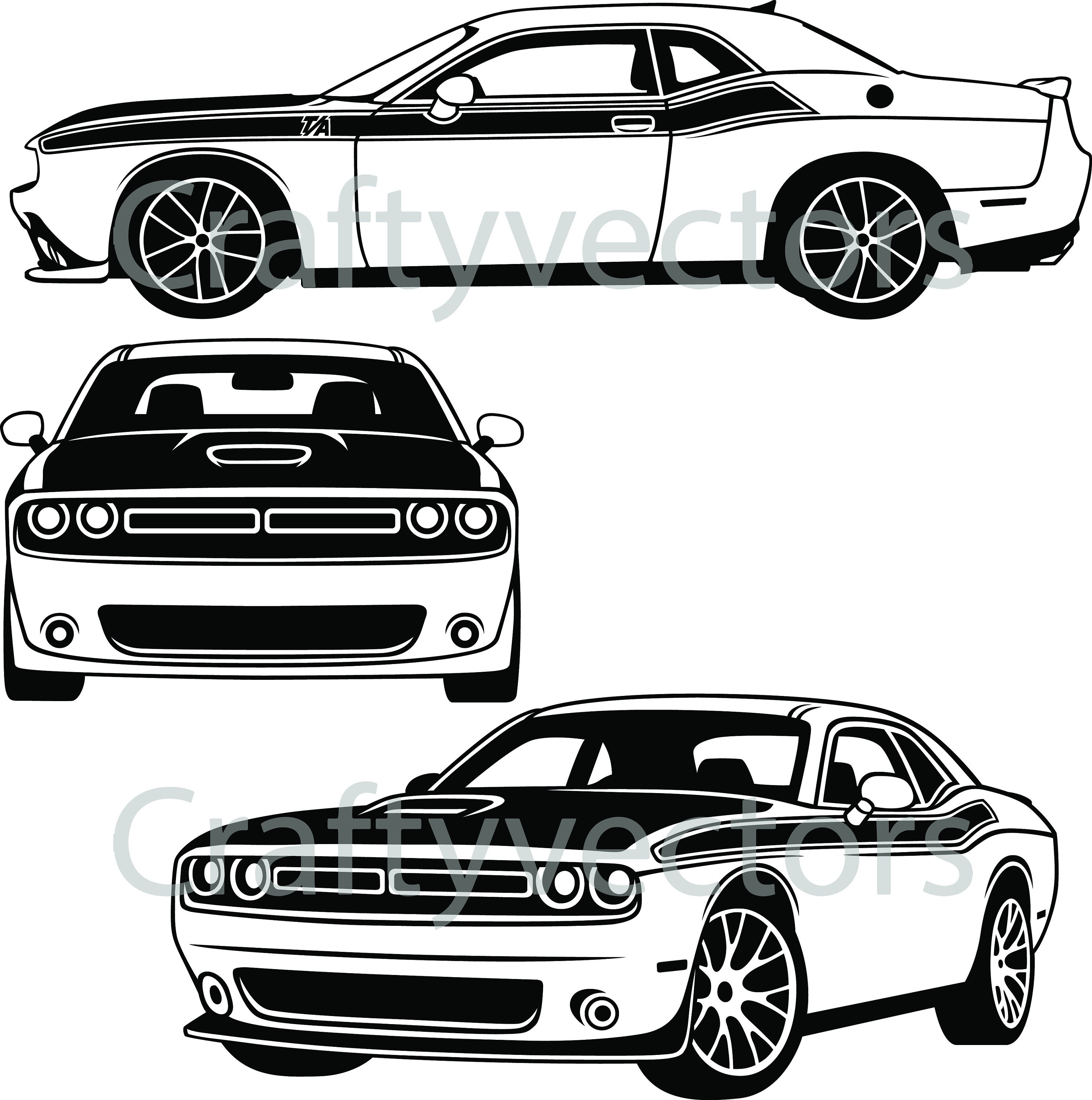 Dodge Challenger T/A Vector File - Etsy Canada