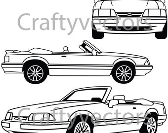 Ford Mustang Notchback Vector Svg Cut File Pdf Png Eps Dxf Bw - Etsy
