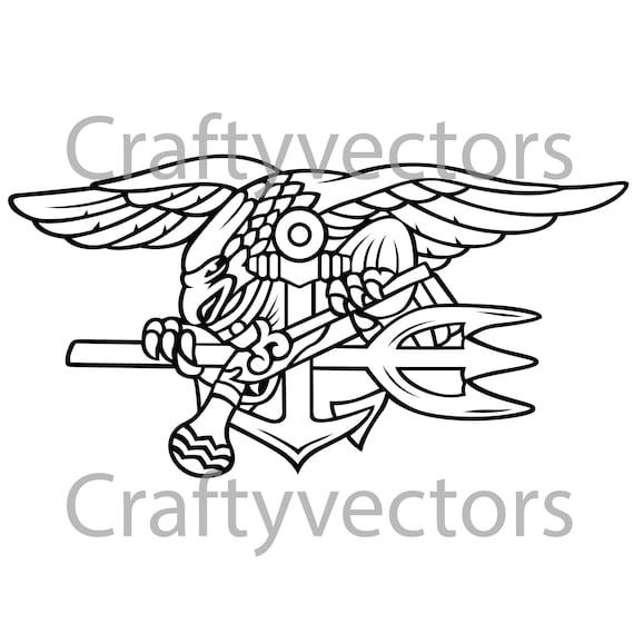 Navy Seal Trident Black And White