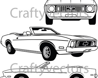 Ford Mustang Notchback Vector Svg Cut File Pdf Png Eps Dxf Bw - Etsy