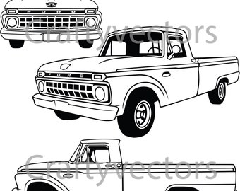 Ford F100 1965 Stepside Vector | Etsy