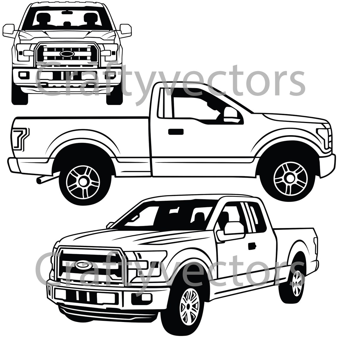 Ford F150 XL 2016 Vector | Etsy