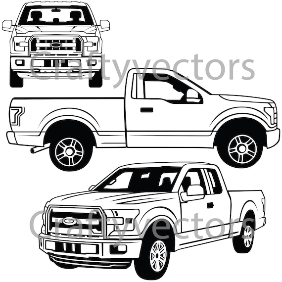 Ford F150 XL 2016 Vector | Etsy
