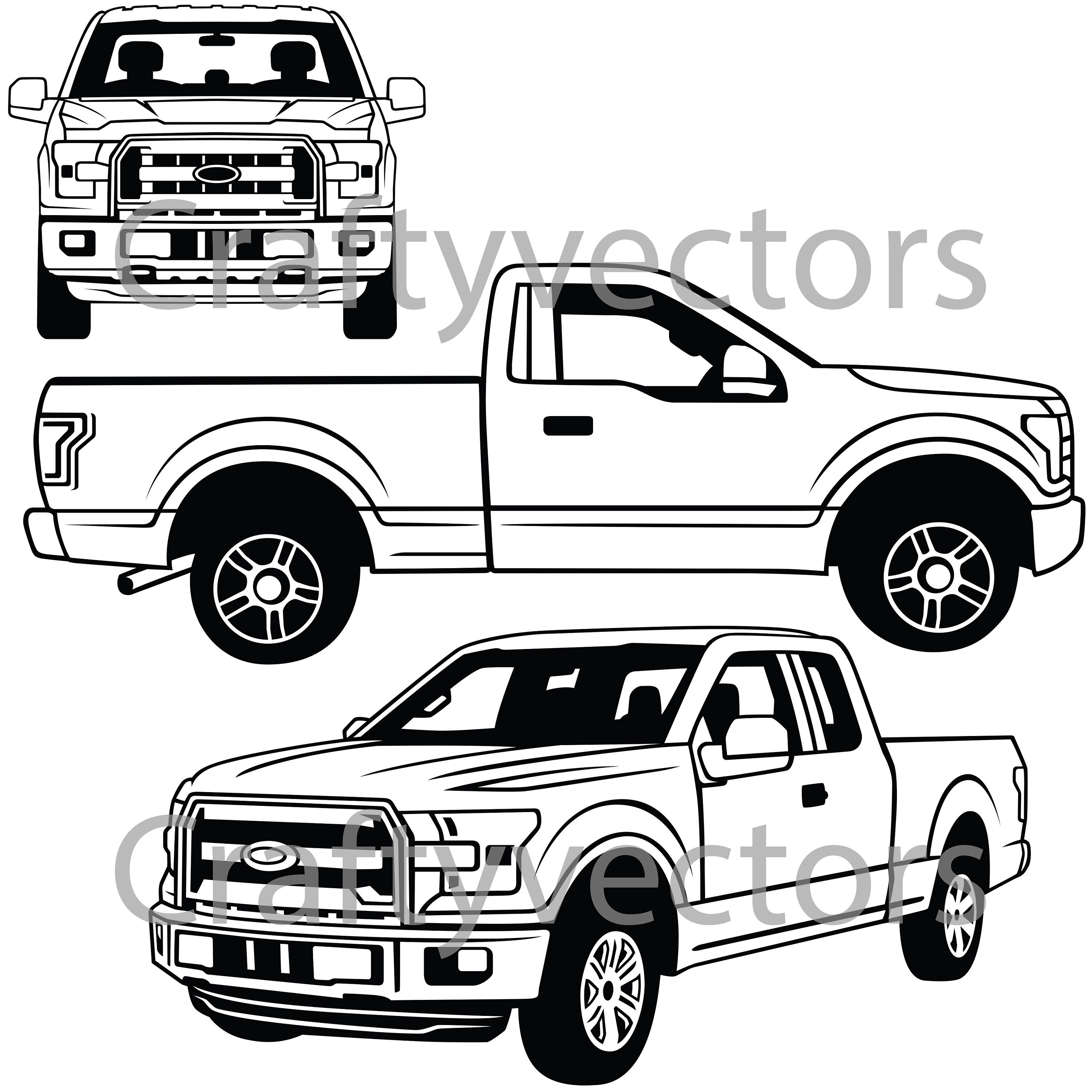 Ford Truck Outline Drawing