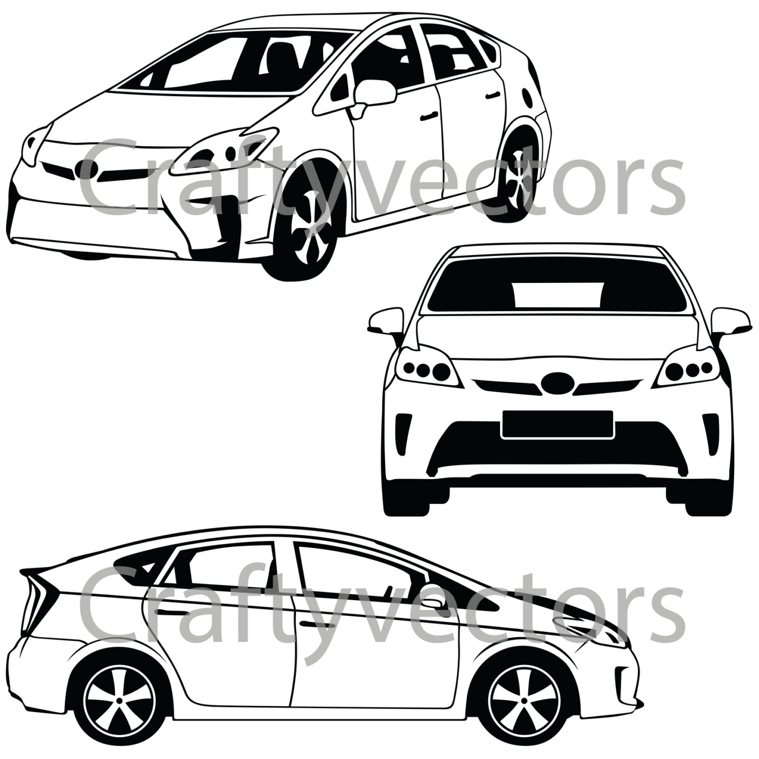 Toyota Prius Drawing Sketch Coloring Page