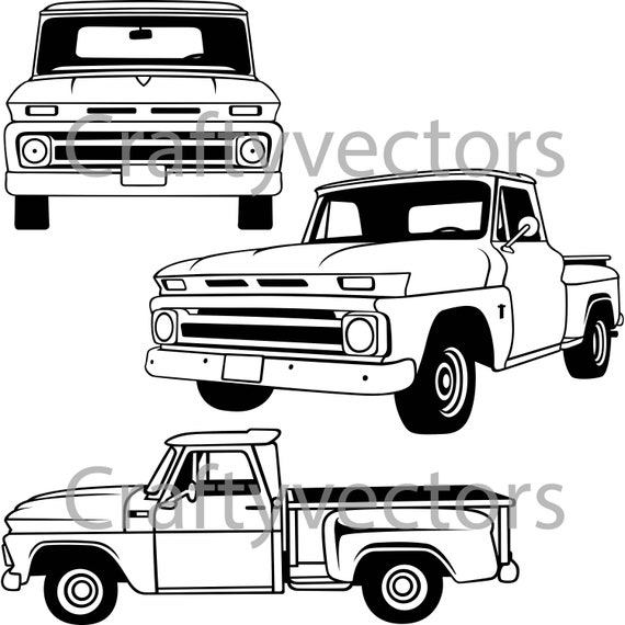 Chevrolet C10 Stepside 60-66 Vector File - Etsy