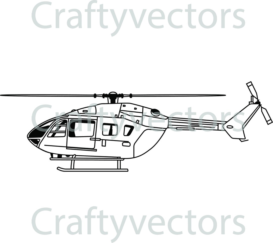 Eurocopter EC-145 Helicopter Vector File SVG - Etsy