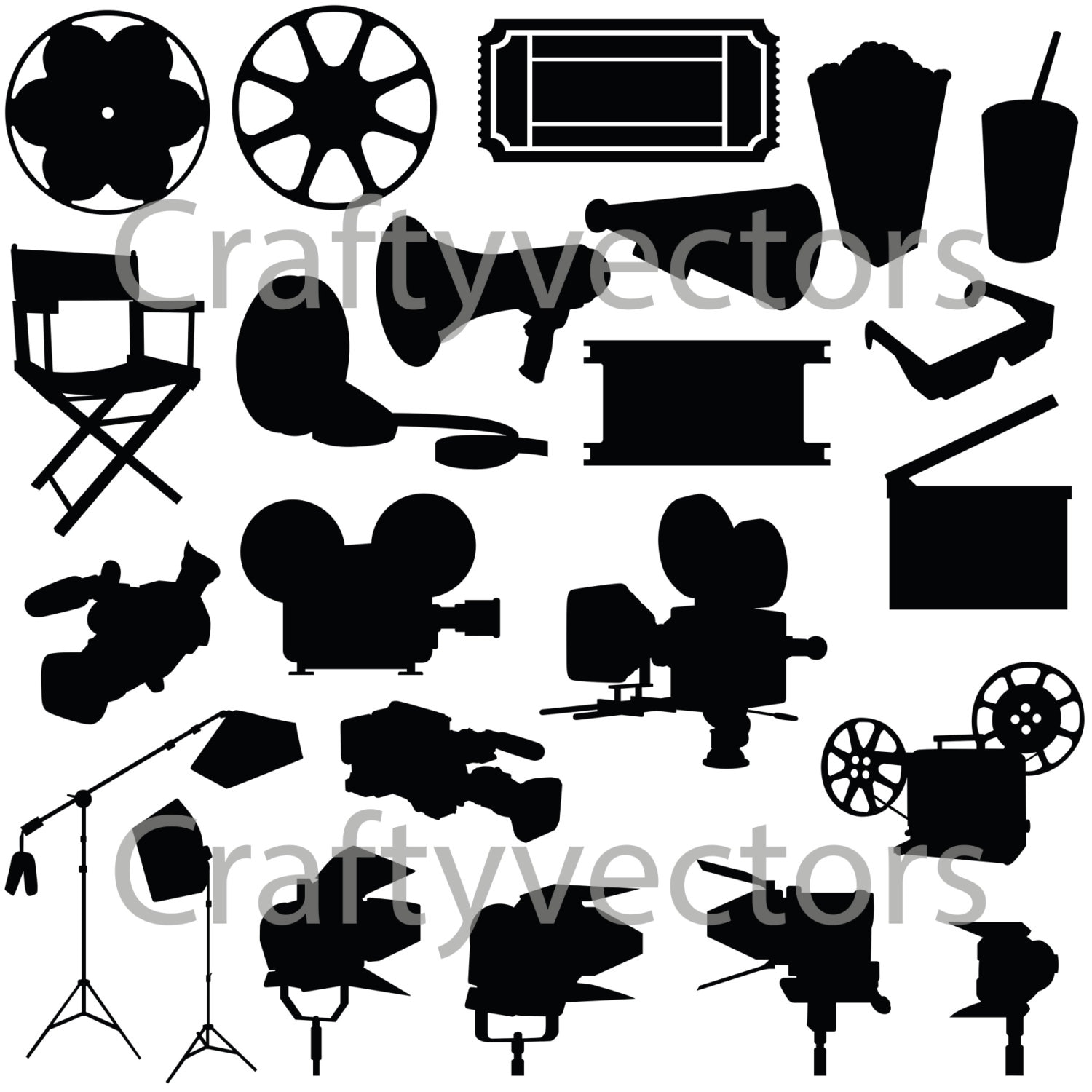 Movie and Film Props Vector File | Etsy