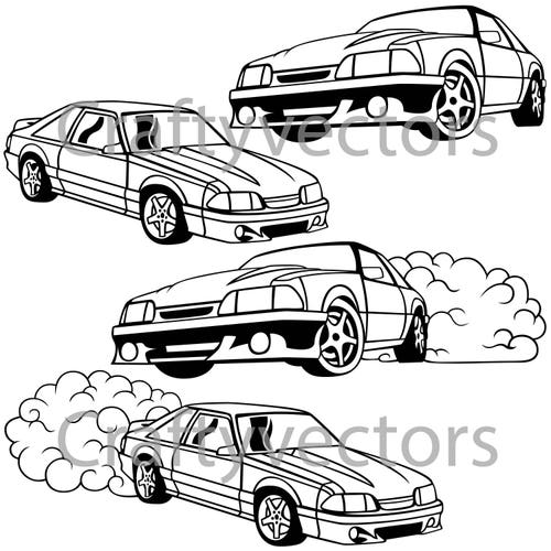 Fox Body Mustang Gt L EPS SVG PNG Dxf L Vector Art - Etsy