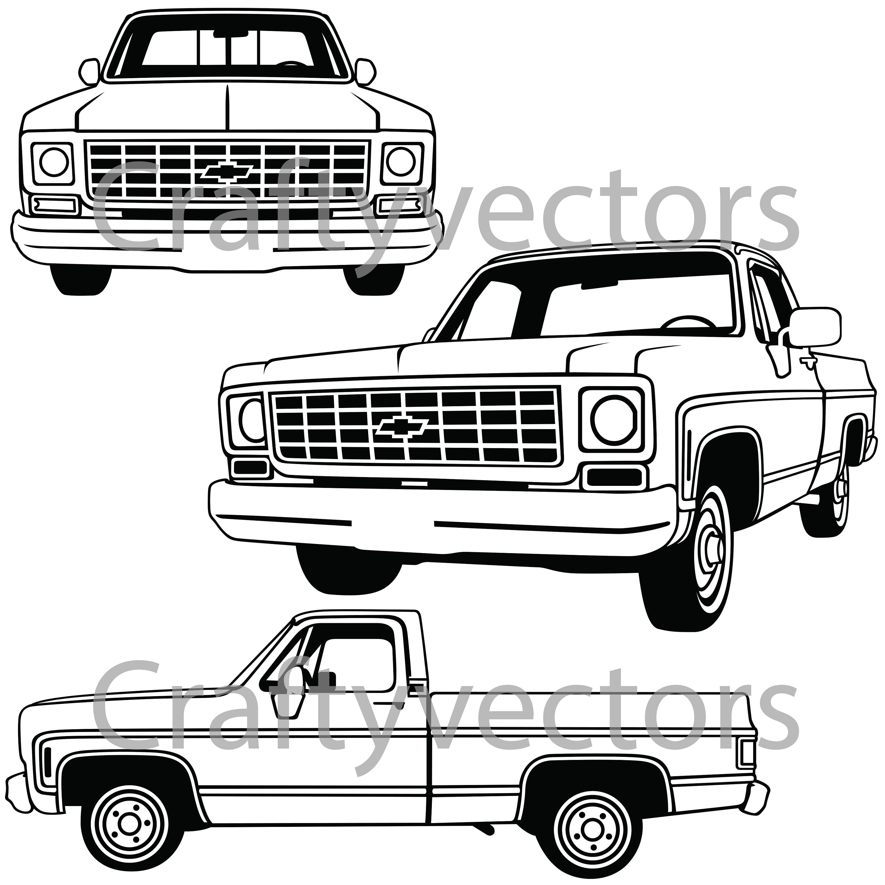 Chevrolet C10 Truck 1974 Vector File | Etsy