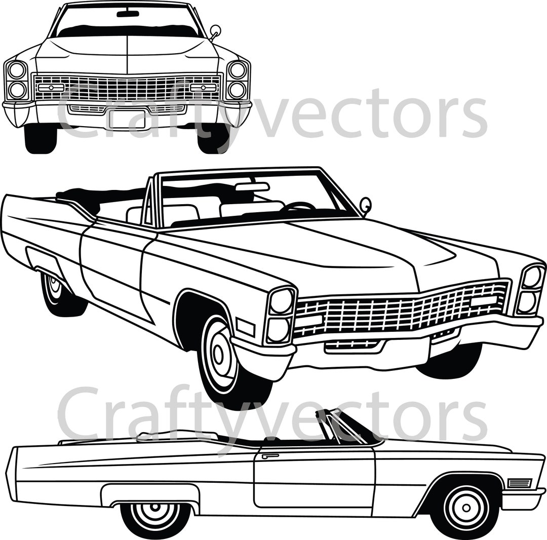 Cadillac De Ville 1969 Vector SVG File - Etsy UK