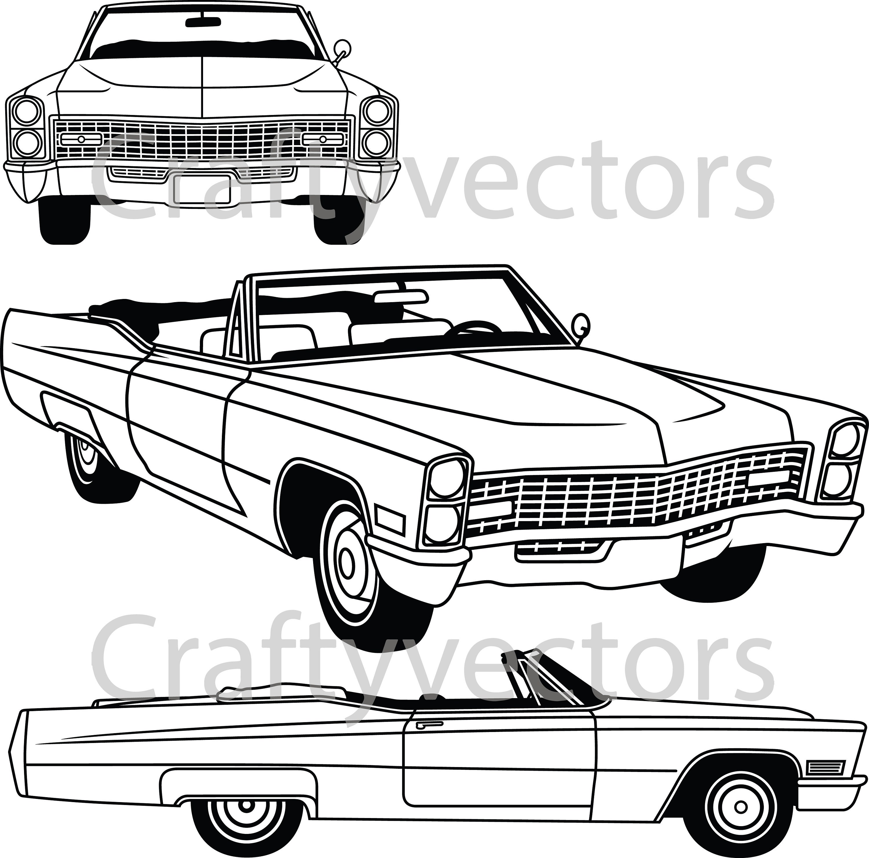 Cadillac De Ville 1969 Vector SVG File - Etsy UK