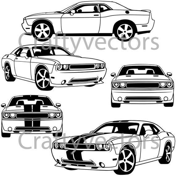 Challenger Vector Muscle Car Vector Dodge Challenger Vector Silhouette ...