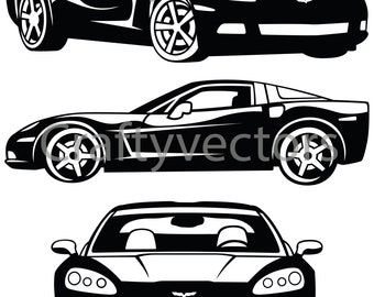 Corvette C6 Silhouette Vector File - Etsy