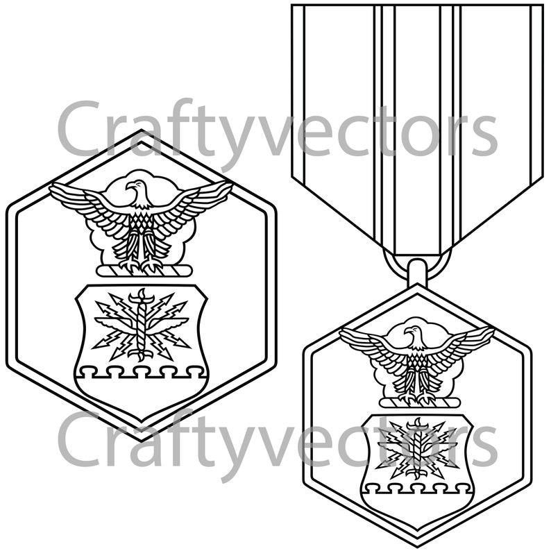 Air Force Commendation Medal Vector File Etsy Finland