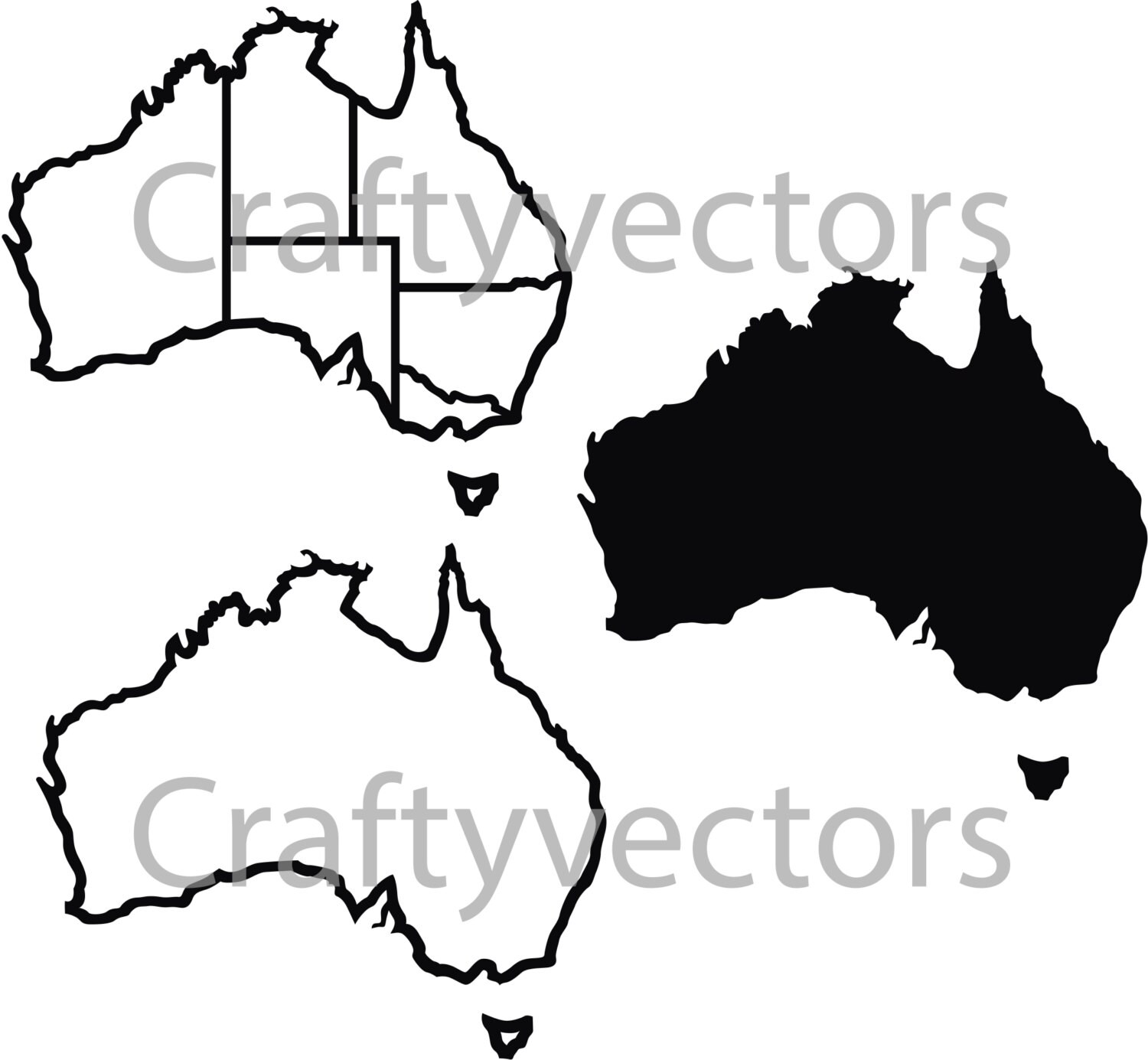 Australia Map Vector File SVG - Etsy UK