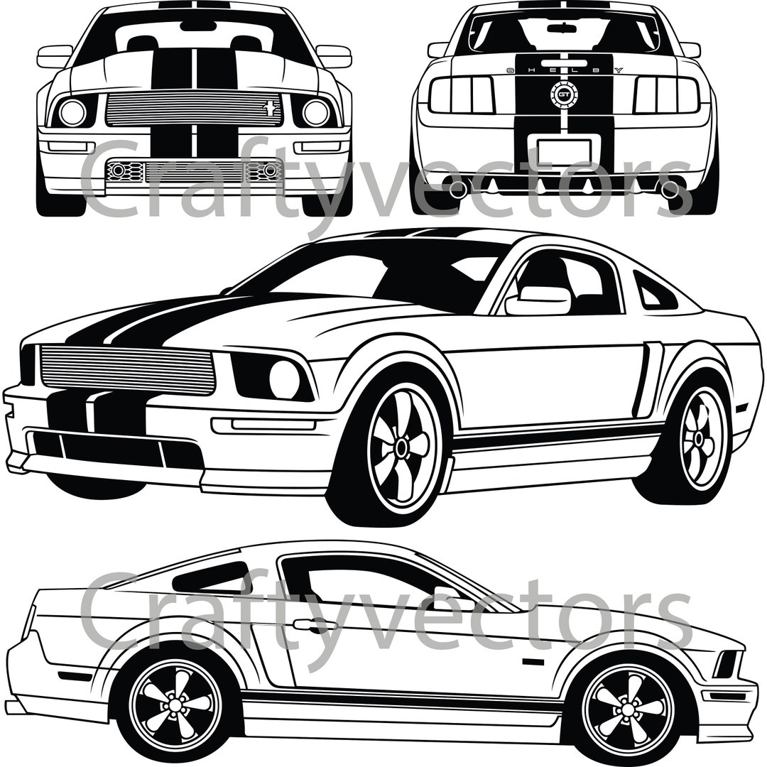 Ford Shelby Mustang GT 2007 Vector SVG Cut File - Etsy UK