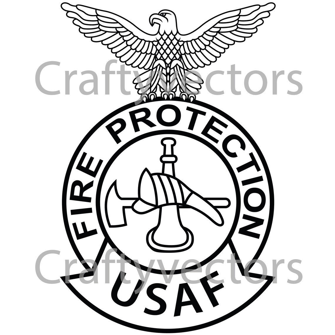 Air Force Fire Protection Badge Vector File - Etsy