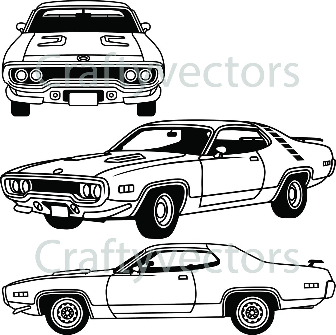 Plymouth Road Runner 1971 Vector File - Etsy