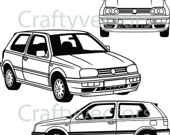 Vw Golf Mk4 Vector | Etsy UK