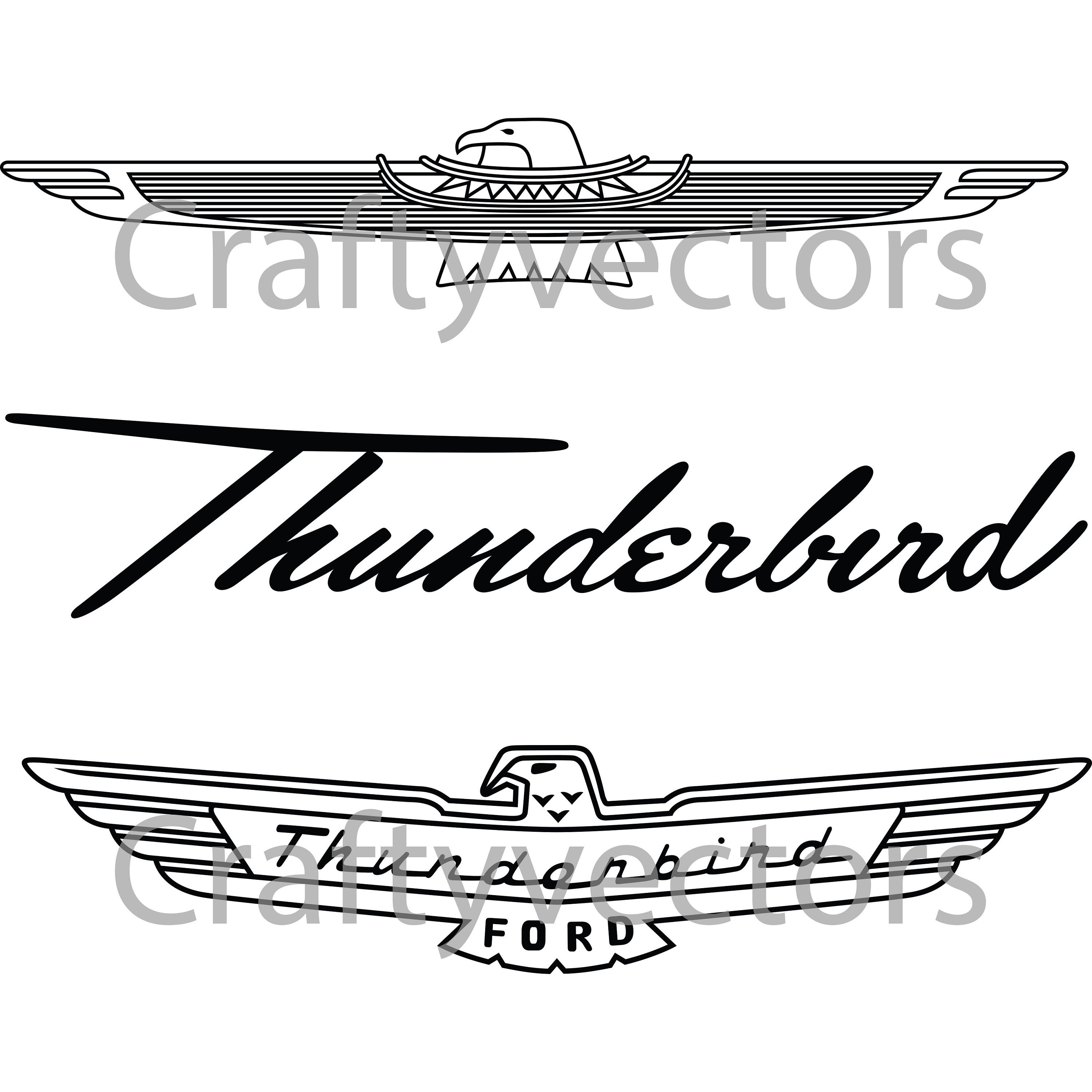 Ford Thunderbird Vintage Logos Vector | Etsy
