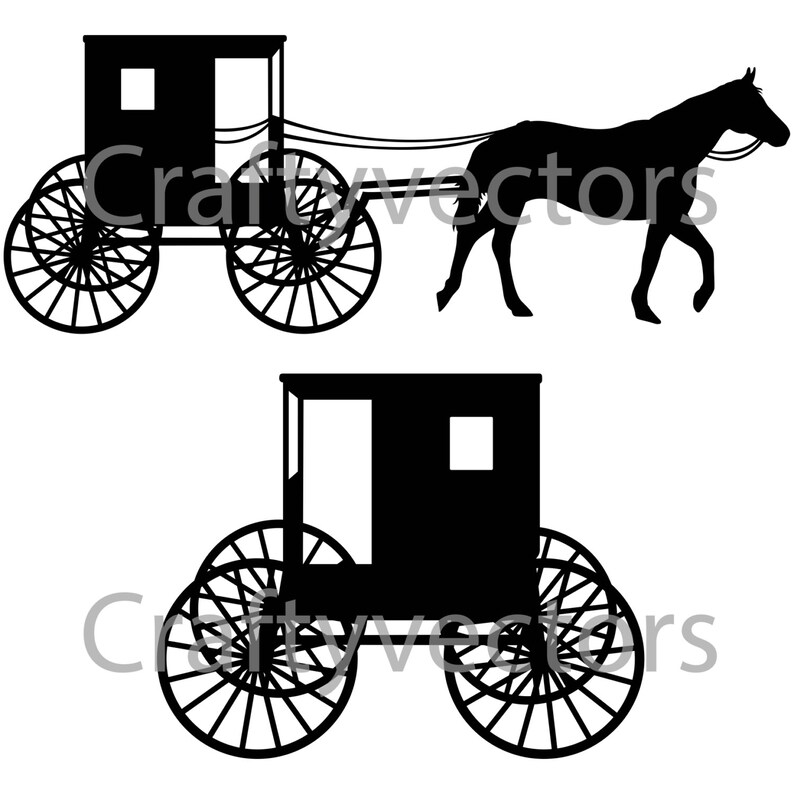 Amish Horse and Cart Silhouettes Vector SVG - Etsy UK