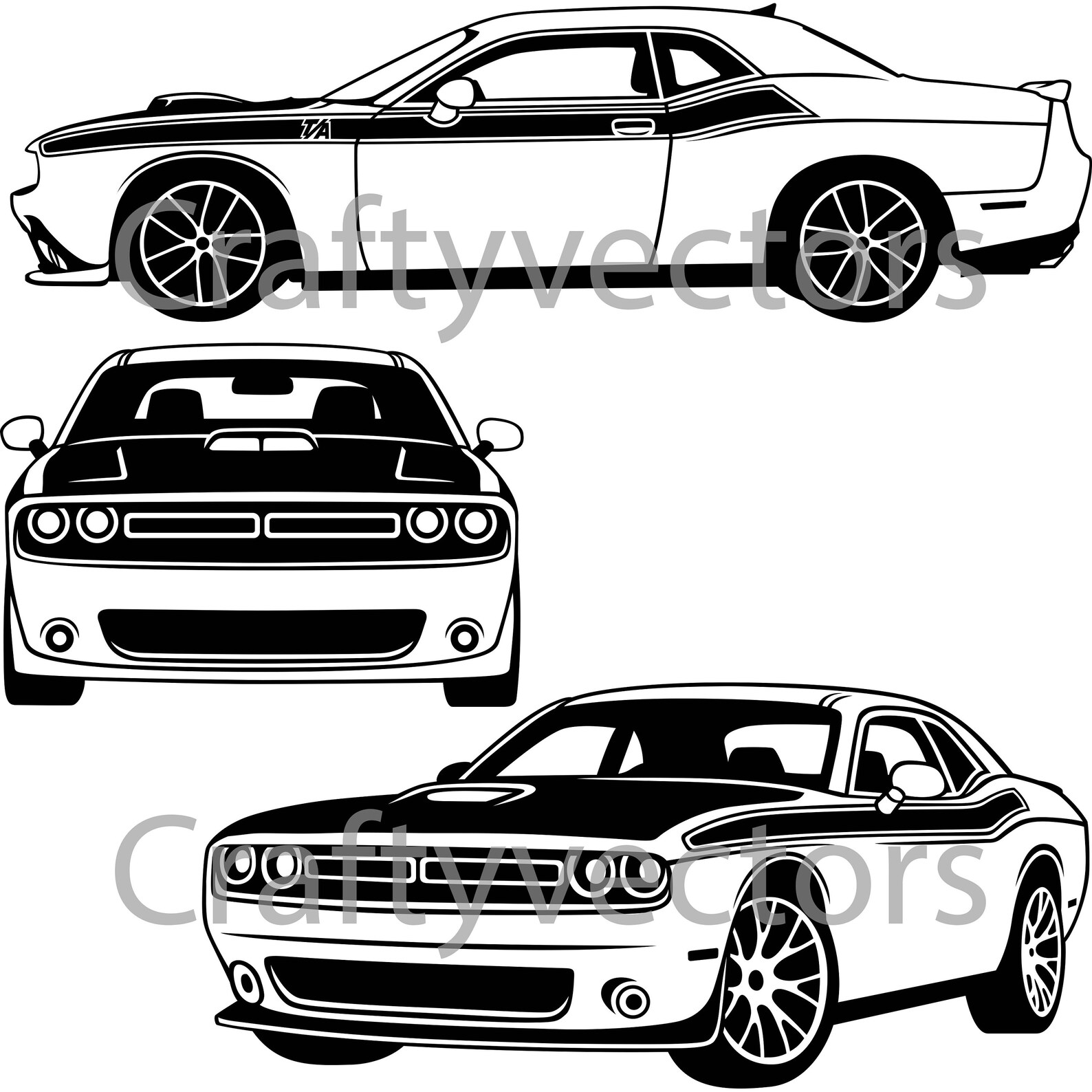 Dodge Challenger T/A Vector File | Etsy