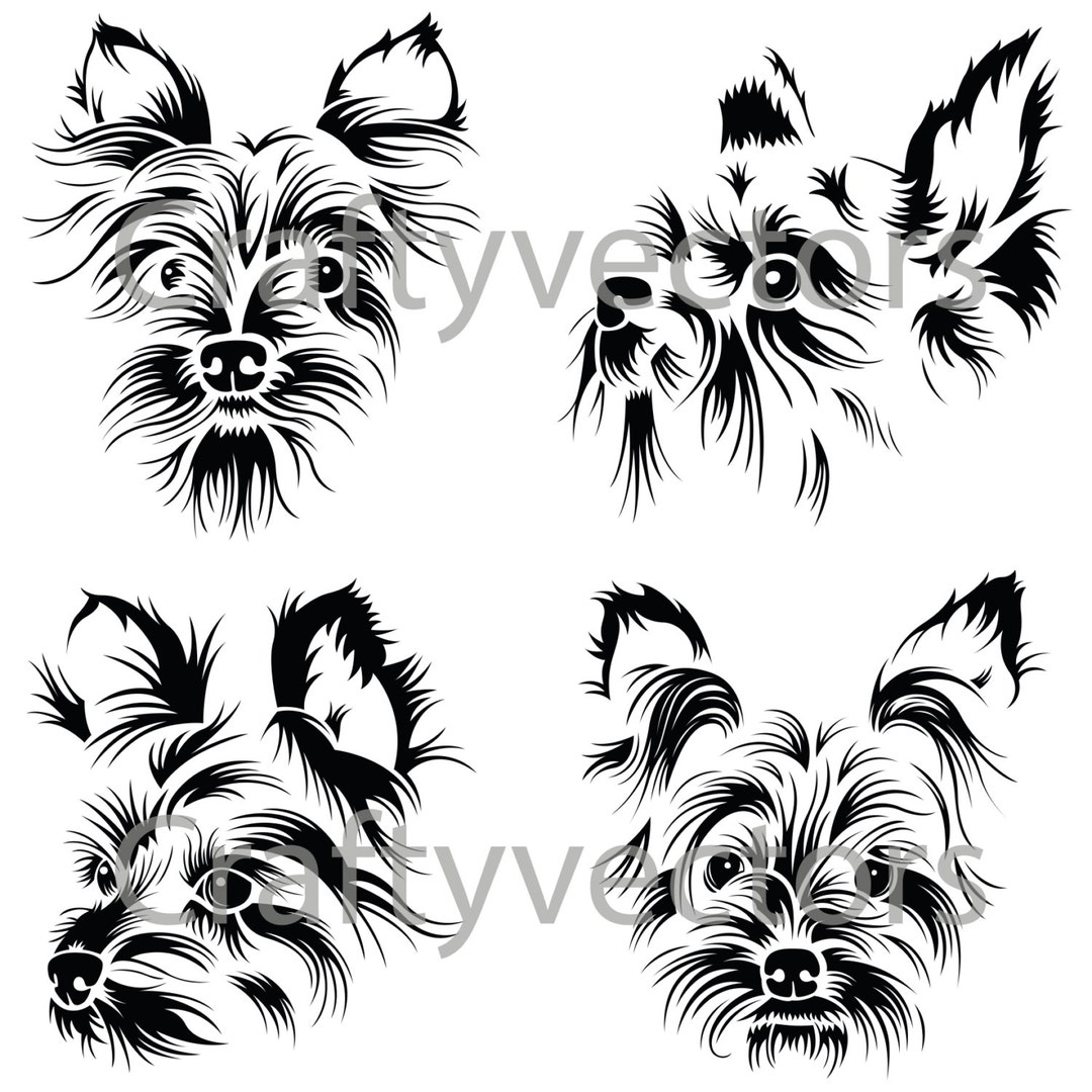 Yorkshire Terrier Portraits Vector File SVG - Etsy