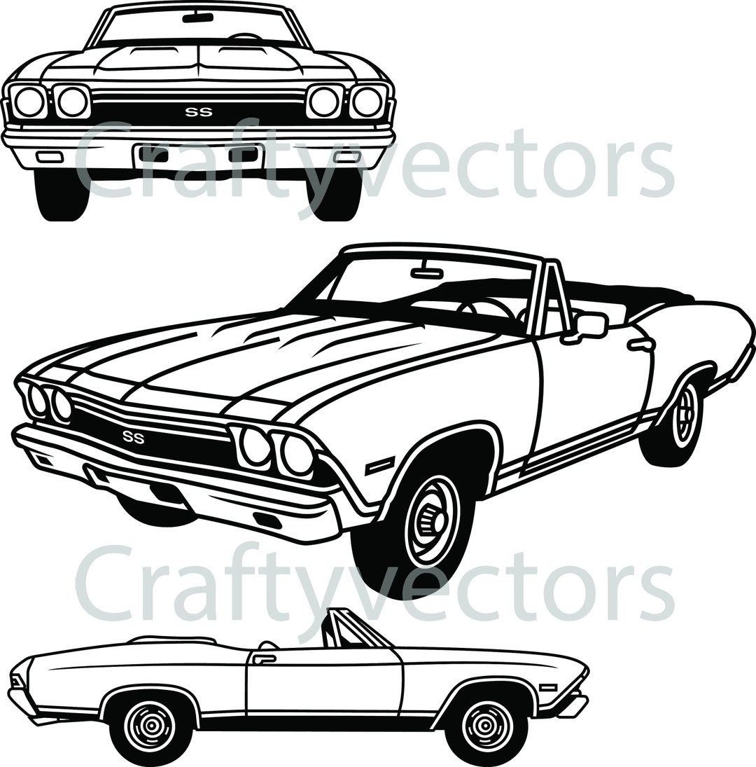 Chevrolet Chevelle SS396 68 Convertible Vector File - Etsy Canada