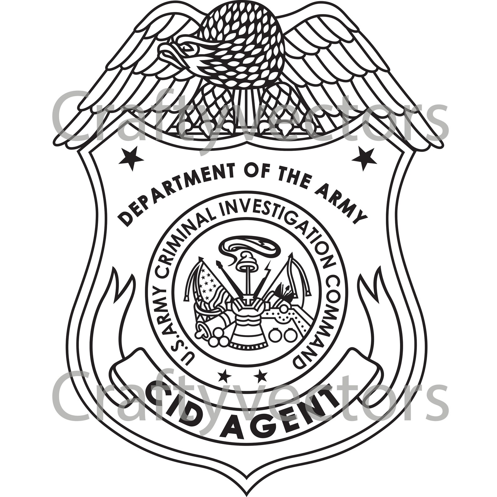 Army CID Badge Old Version Vector File - Etsy