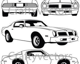 1973 Pontiac Firebird Trans Am L EPS SVG PNG Dxf L Vector Art (Instant ...