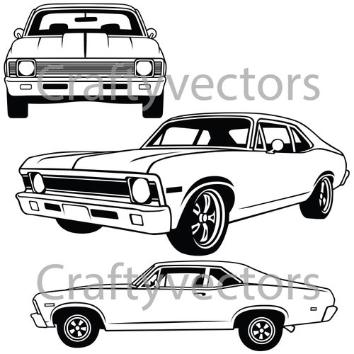 Car svg eps jpg 1967 Chevrolet Nova svg Illustration Car Vector ...
