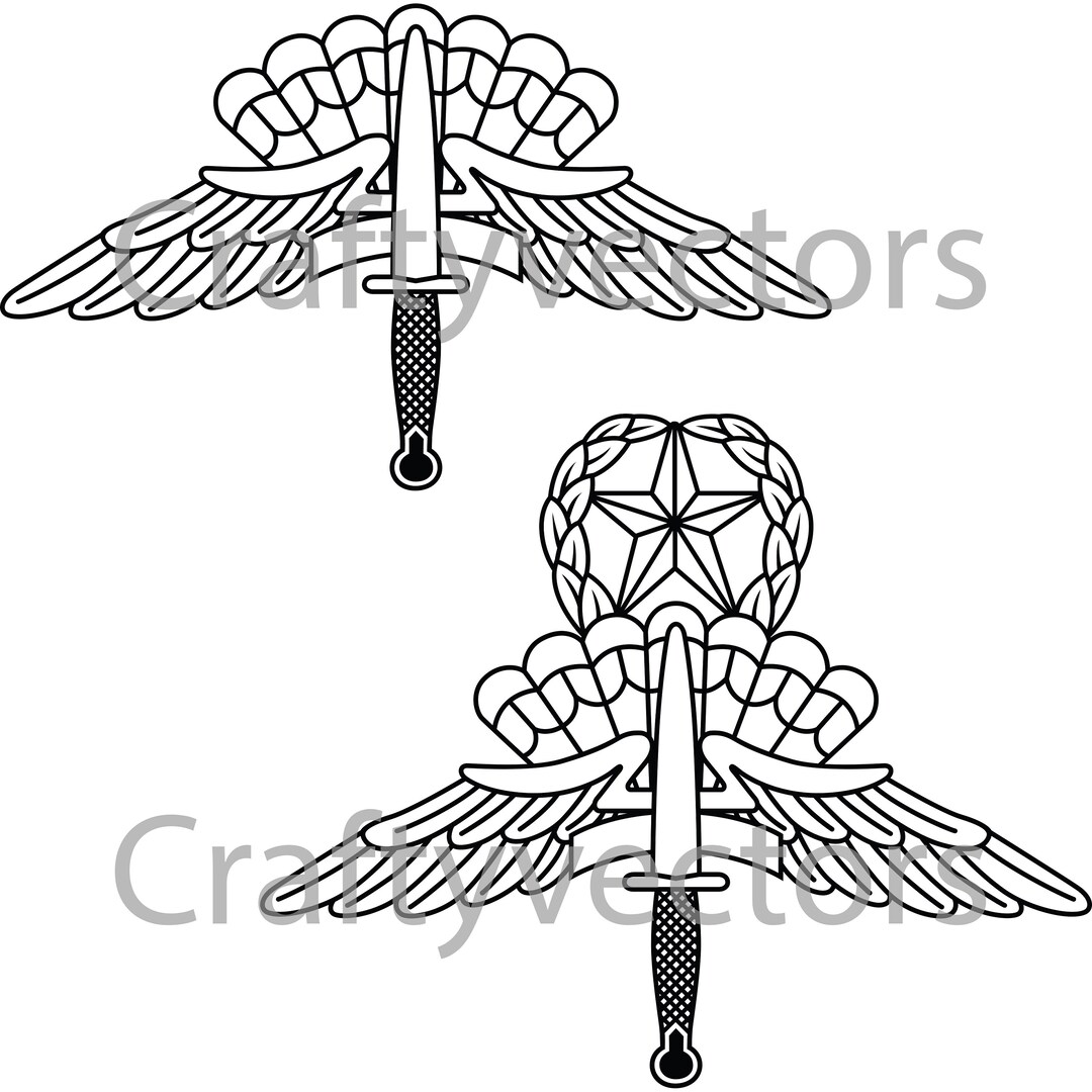 Army Freefall Parachutist Badge Vector File - Etsy