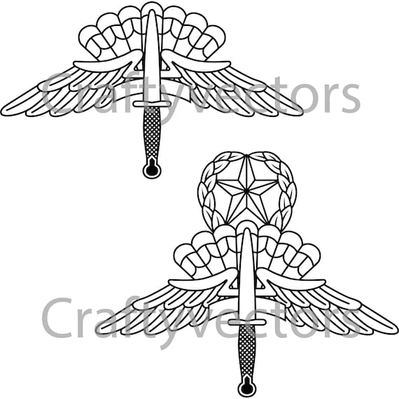 Army Freefall Parachutist Badge Vector File - Etsy