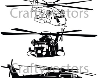 Sikorsky S-65 / Ch-53 Sea Stallion Helicopter EPS SVG - Etsy