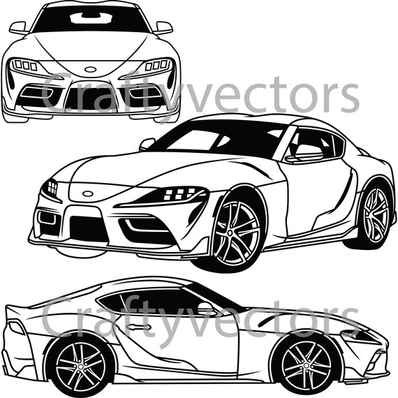 Toyota Supra 2021 Vector File | Etsy UK