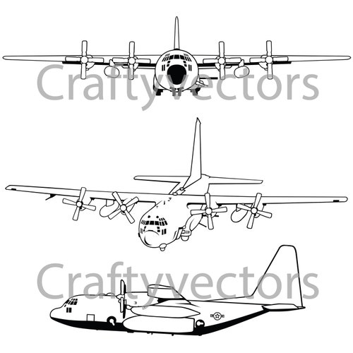 Lockheed AC 130 Gunship Vector File SVG - Etsy UK