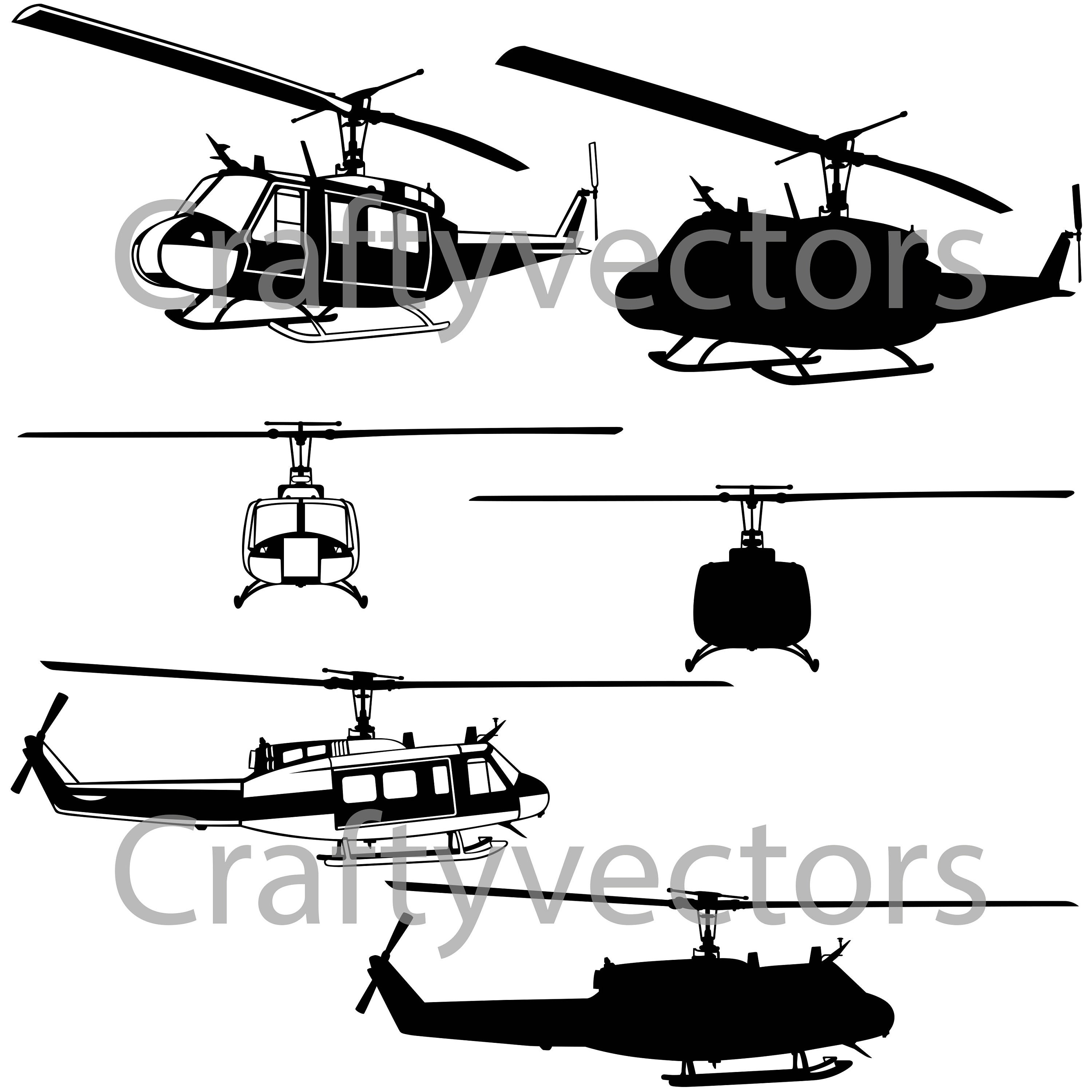 Huey Helicopter Silhouette