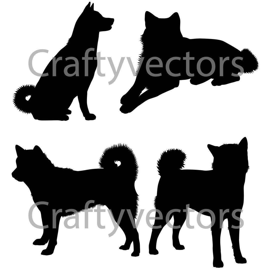 Akita Dog SVG Silhouettes - Etsy