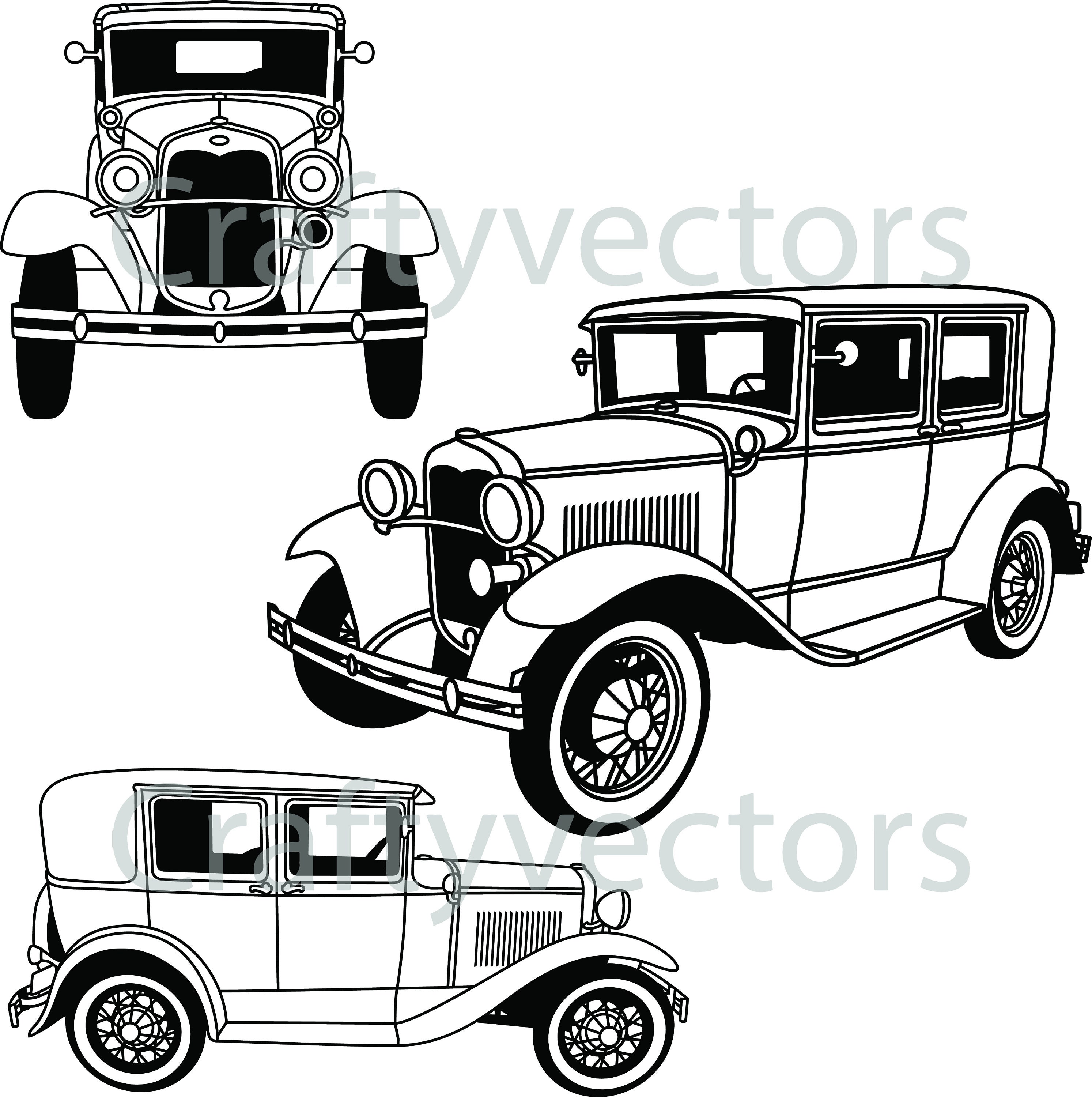 Ford Model A 4 Door Sedan 1930 Vector File - Etsy UK