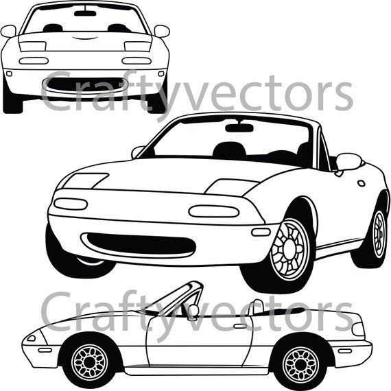Mazda MX-5 Miata Vector File - Etsy UK