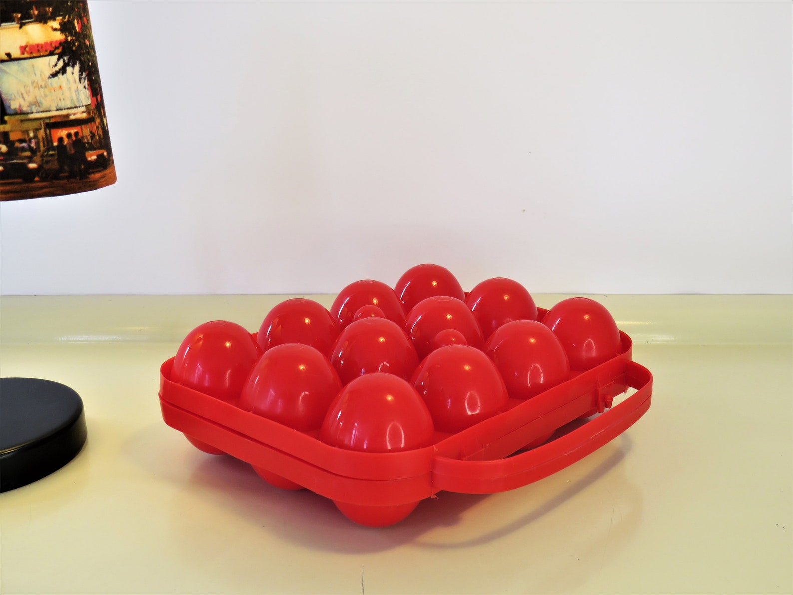 Vintage Retro Eggs Basket French Red Color Tray for 12 Eggs - Etsy