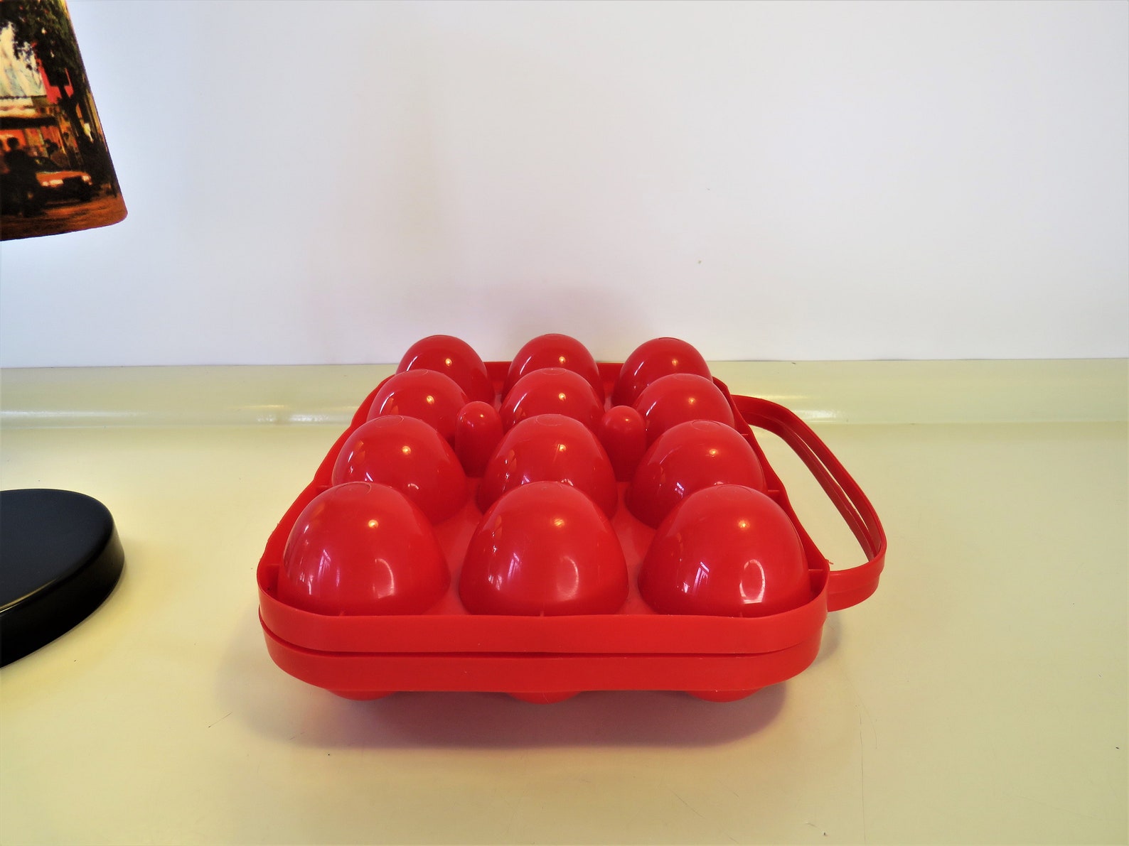 Vintage Retro Eggs Basket French Red Color Tray for 12 Eggs - Etsy