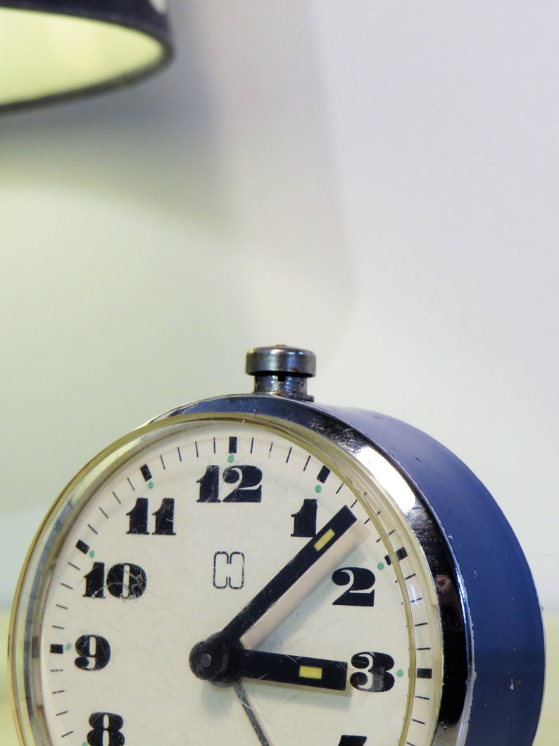 Vintage Alarm Clock Blue Color Metal Clock Small Clock Home - Etsy