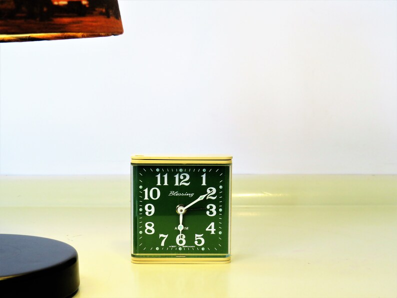 Vintage BLESSING Alarm Clock Desktop Alarm Clock Green - Etsy
