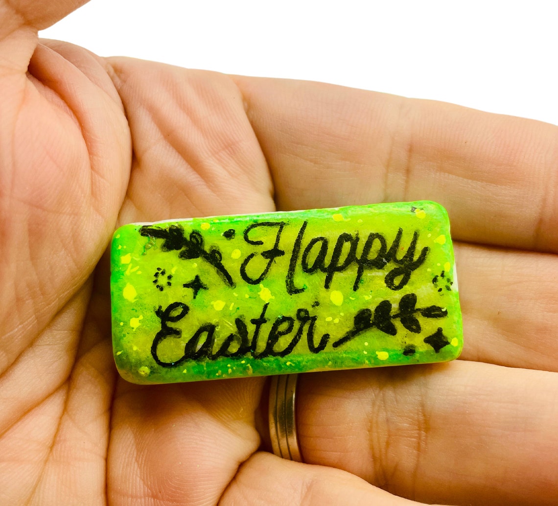 Unique Gift Painted Stones Set of 6 Easter Stones Lucky Stone Painted ...